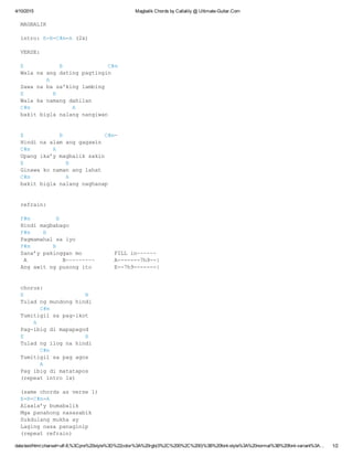 Magbalik chords by callalily @ ultimate guitar | PDF