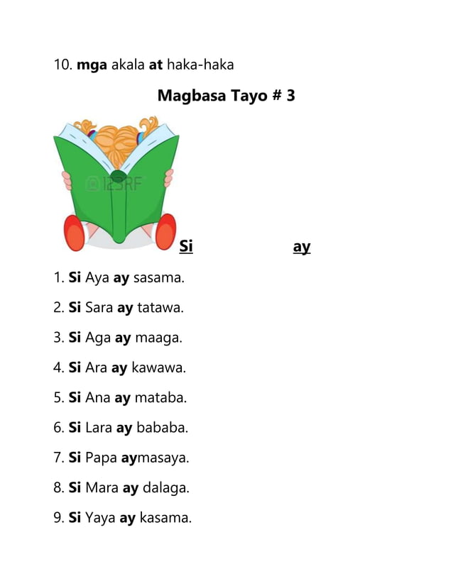 Magbasa Tayo (UNANG BAHAGI) Printable.doc