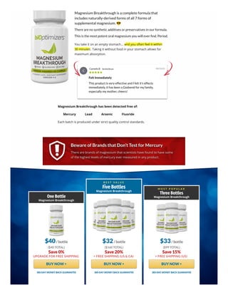 Magnesium Breakthrough DeliverableMagnesium Breakthrough Deliverable | PDF