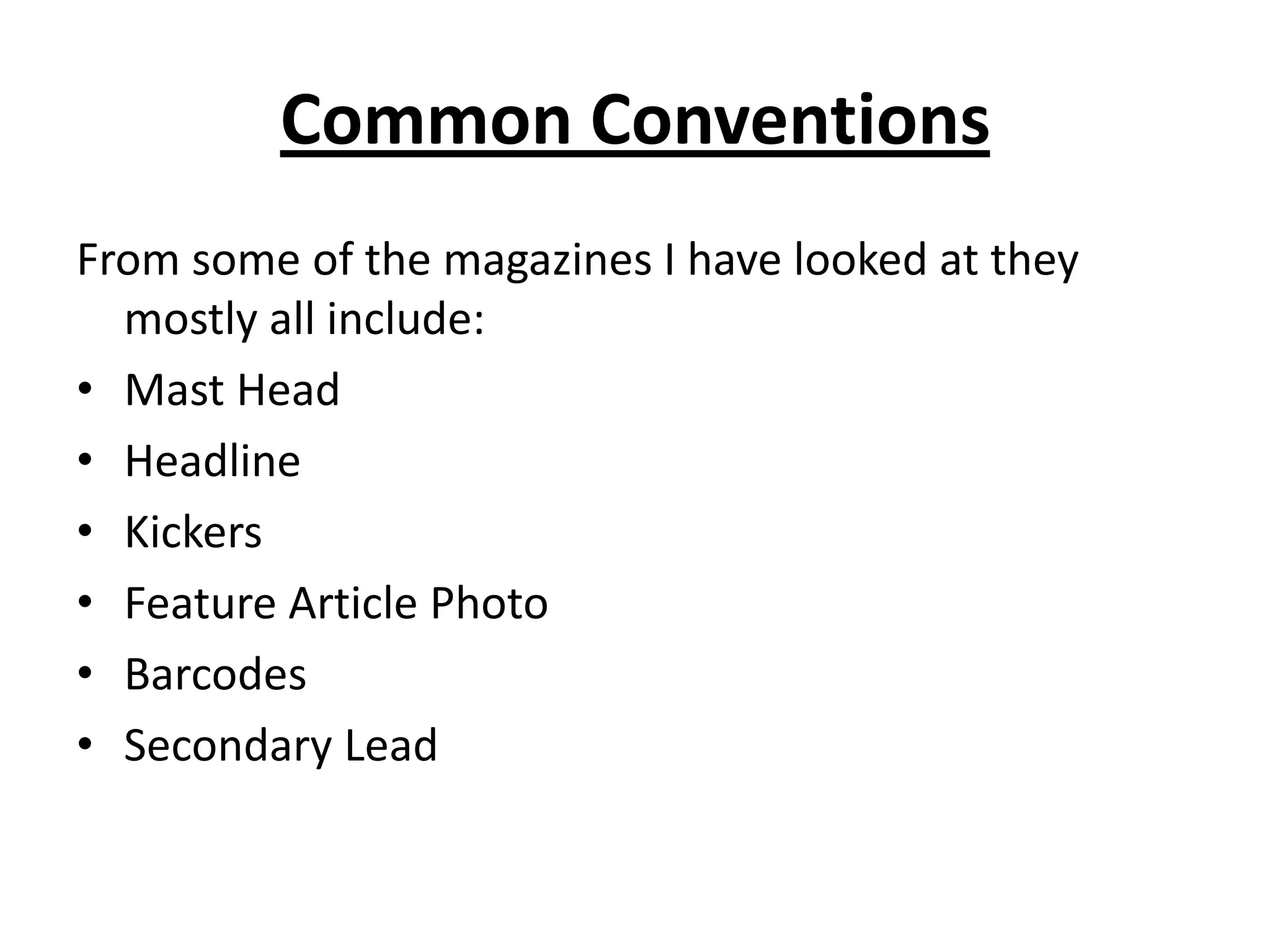 Magazine Conventions | PPT