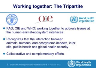 Working at the Human-Animal-Ecosystem Interfaces within the Framework ...