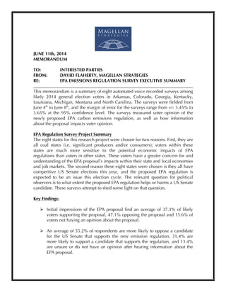 Magellan Strategies NMA EPA Regulation Survey Summary 061114 | PDF