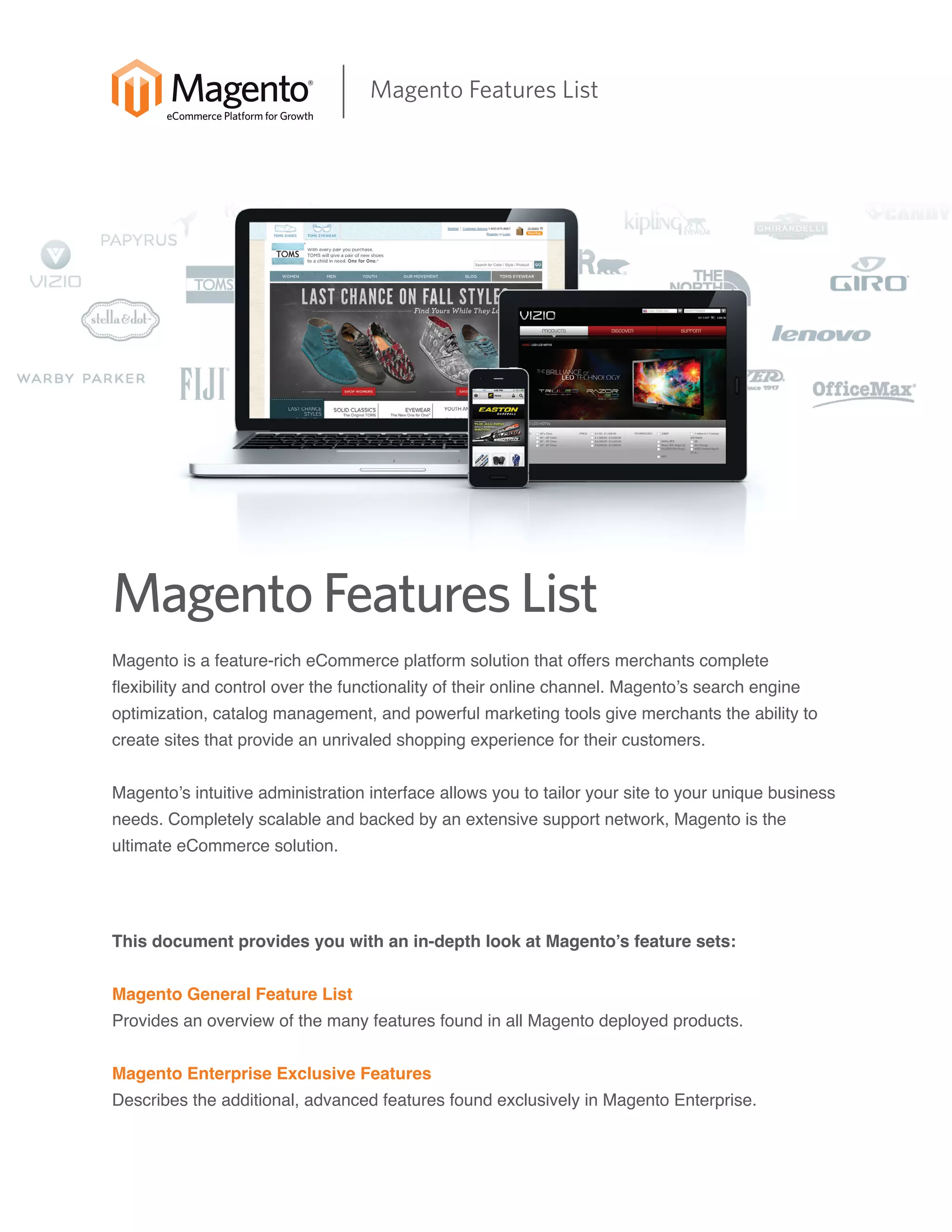 Magento feature list | PDF