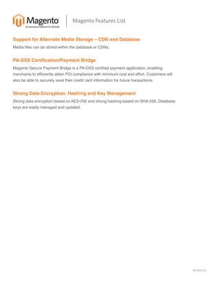 Magento feature list | PDF