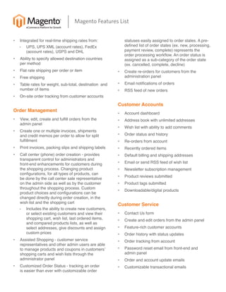 Magento feature list | PDF