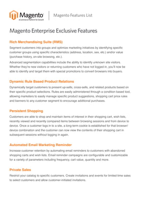 Magento feature list | PDF