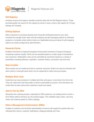 Magento feature list | PDF