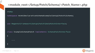 Magento 2.3 Schema and Data Patches | PPTX | Web Development | Internet