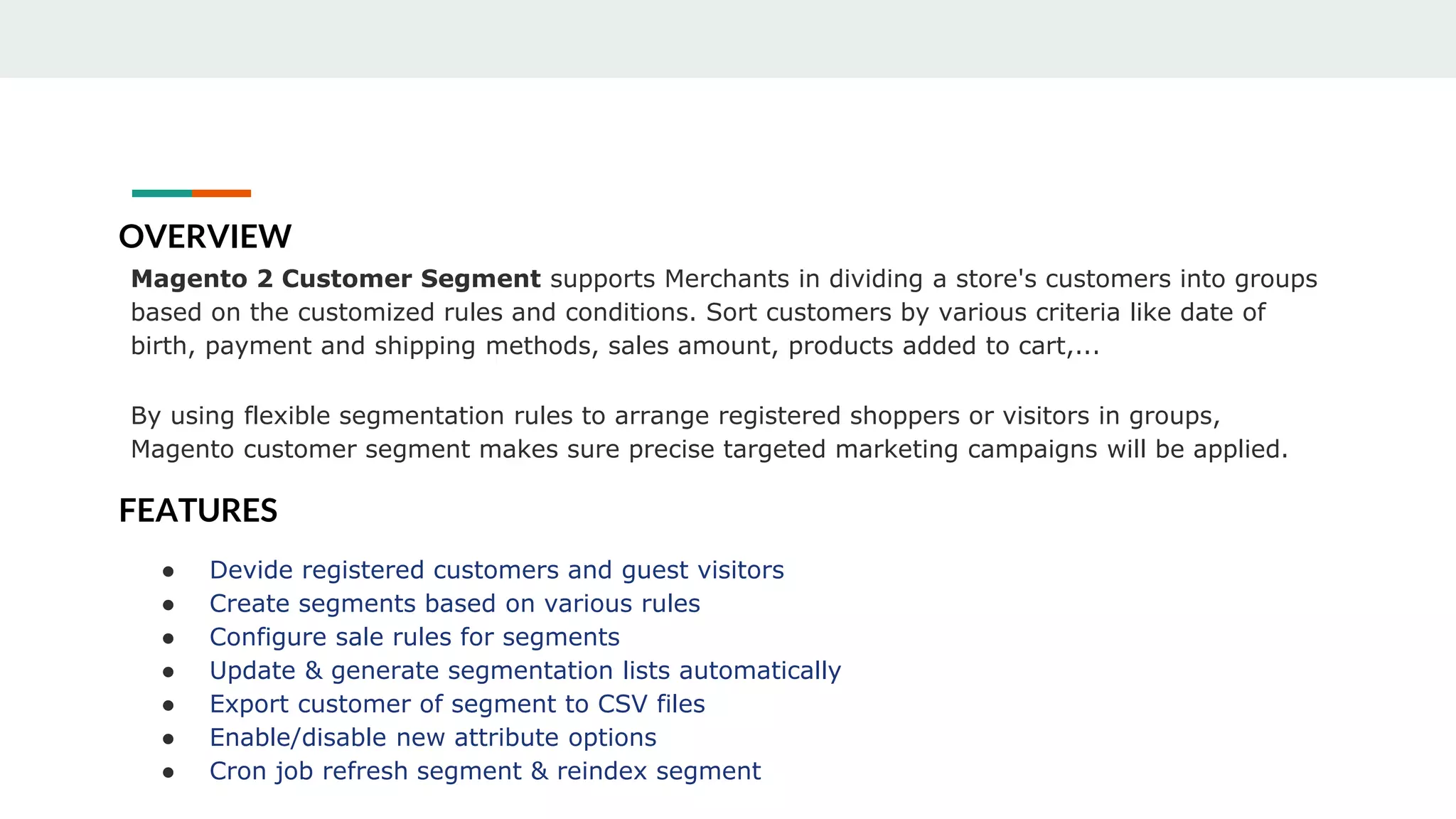 Magento 2 Customer Segment | PPT