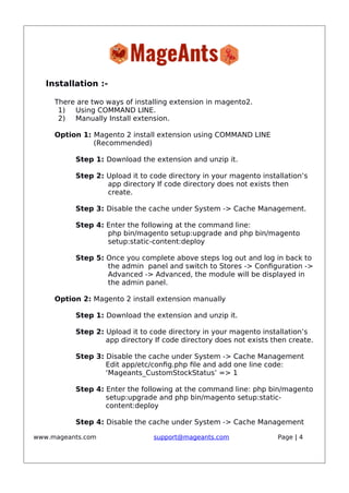 Magento 2 custom stock status | PDF | Technology & Computing