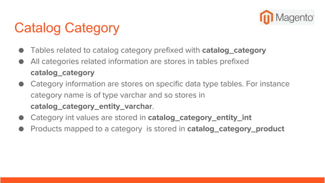 Magento 2 Database Tables Schema Main Tables For Main Features Of Magento 222 Version Ppt