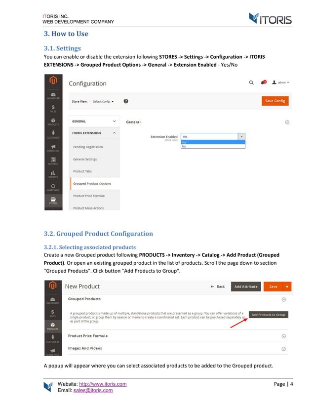 Magento 2 Grouped Product Options extension by Itoris Inc. | PDF