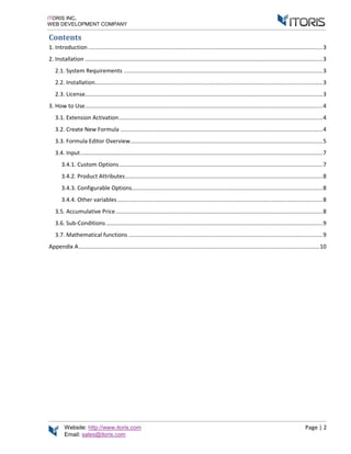 Magento 2 Product Price Formula Extension by IToris inc. | PDF