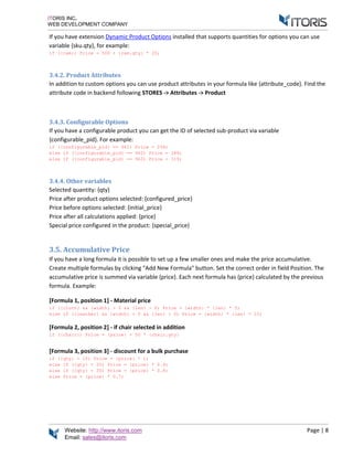 Magento 2 Product Price Formula Extension by IToris inc. | PDF