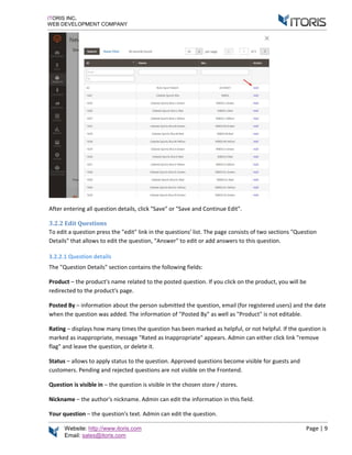 Magento 2 Questions And Answers Extension by IToris inc. | PDF