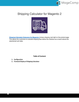 Magento 2 Shipping Calculator Extension | PDF