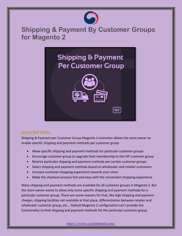 MAGENTO 2 SHIPPING & PAYMENT PER CUSTOMER GROUP | PDF