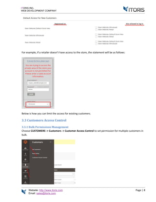 Magento 2 Store Login Access Permissions Extension by IToris Inc. | PDF