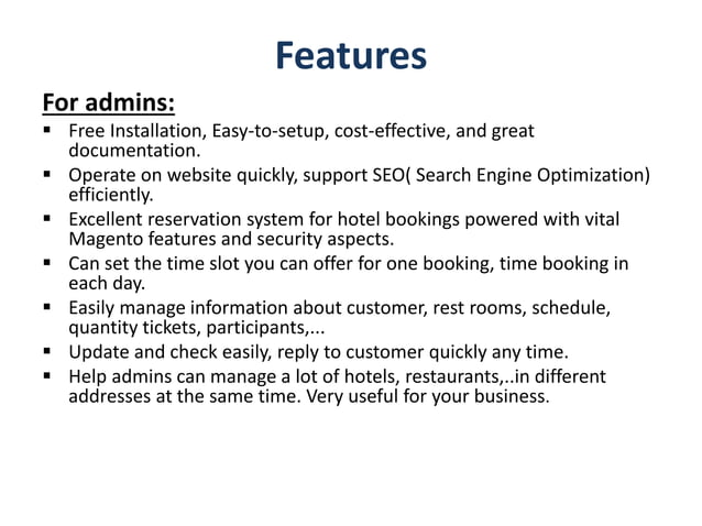 Preview Magento booking and reservation extension | PPTX