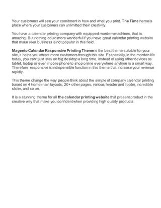 Magento calendar responsive printing website theme | DOCX | Web Design and HTML | Internet