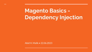 Magento 2: Dependency Injection | PDF