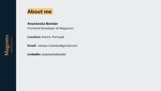 Magento Meetup #12 Anastasiia Bondar | PPT