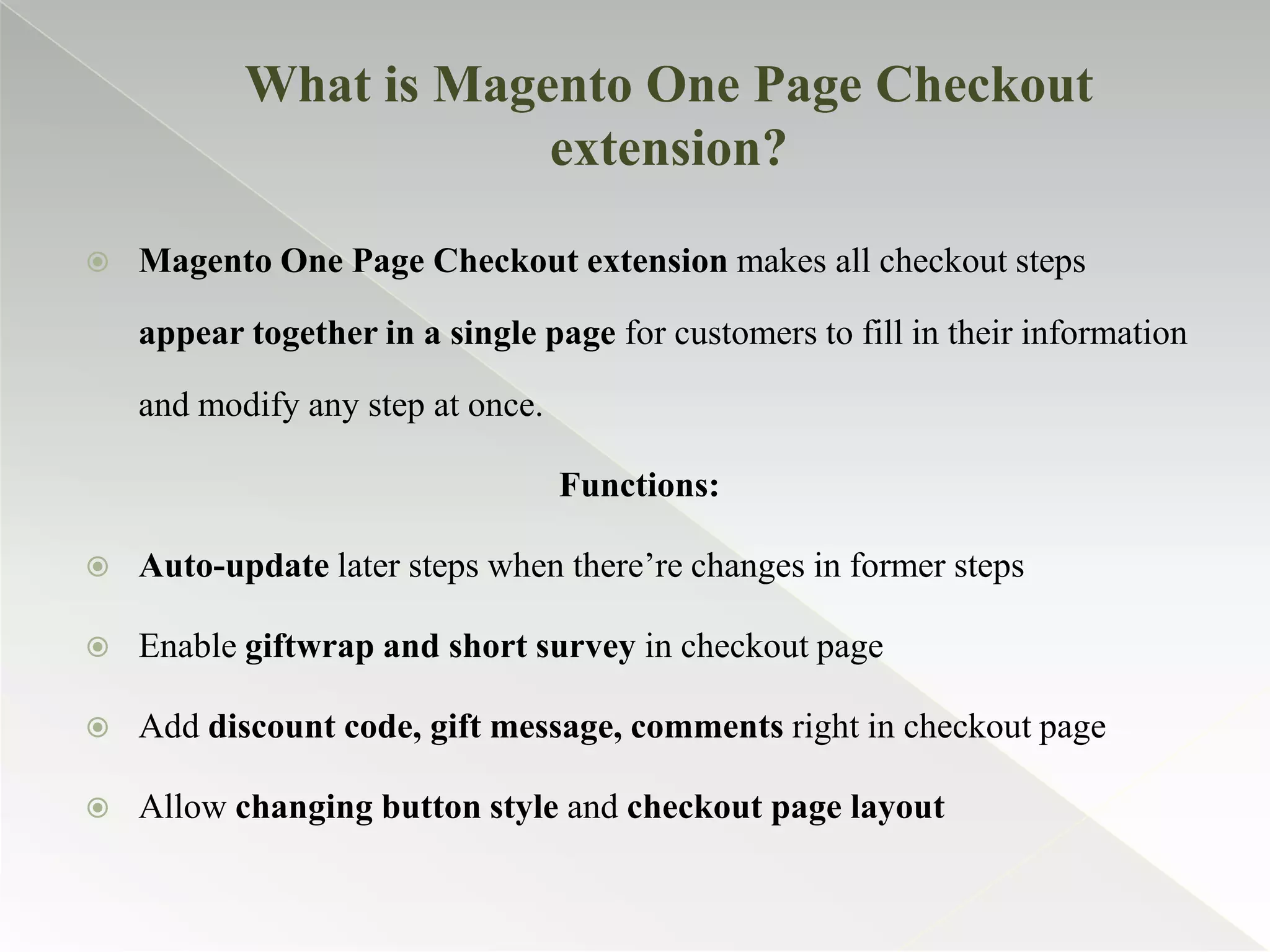 Magento One Page Checkout | PPT