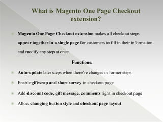 Magento One Page Checkout extension | PPT