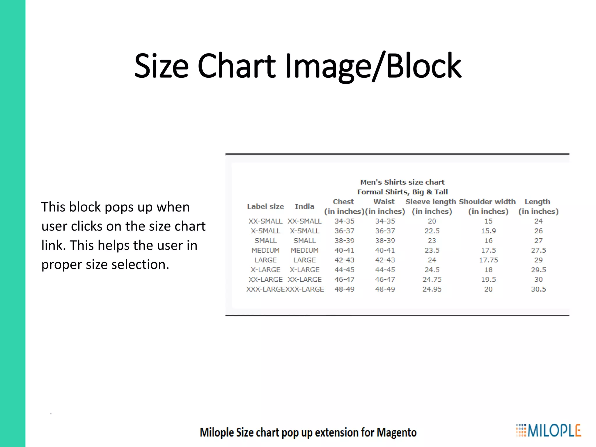 Magento size chart pop up extension: User Guide | PPTX