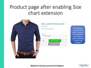 Magento size chart pop up extension: User Guide | PPTX