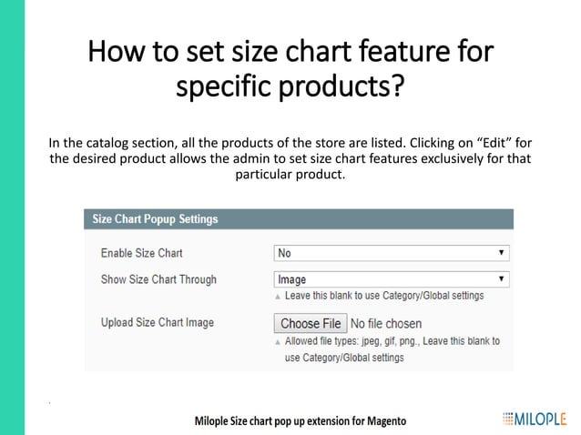 Magento size chart pop up extension: User Guide | PPTX