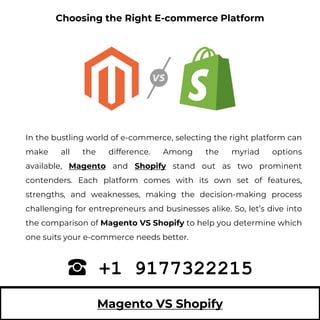 Magento VS Shopify: Which is Better for ECommerce? | PDF