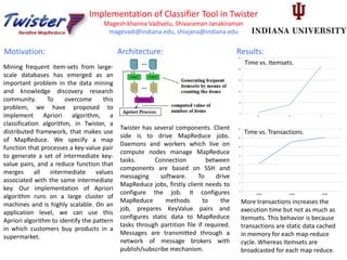 Implementation of Classifier tool in Twister (Iterative MapReduce) | PPT