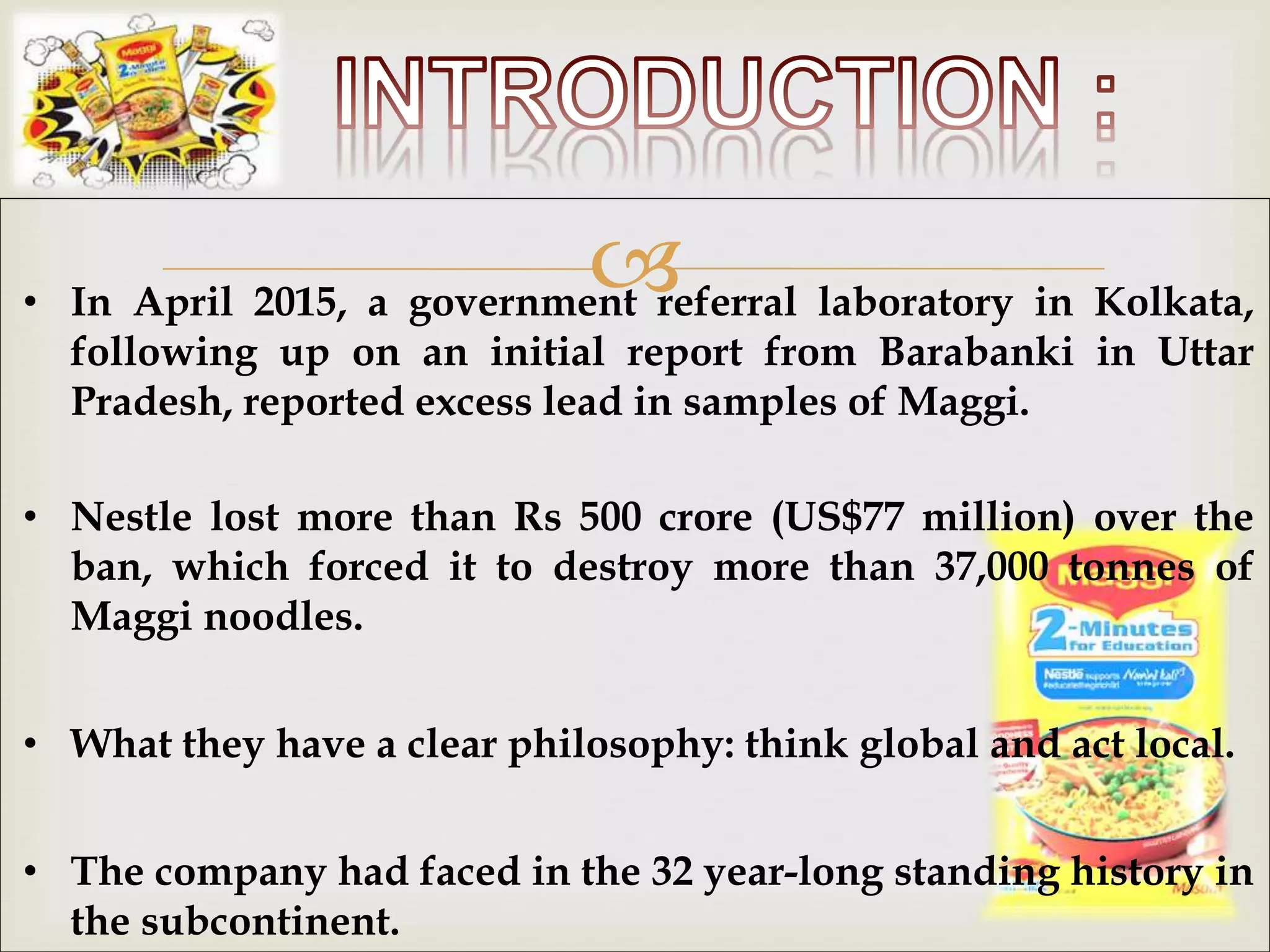 A case study on Maggi crisis | PPTX