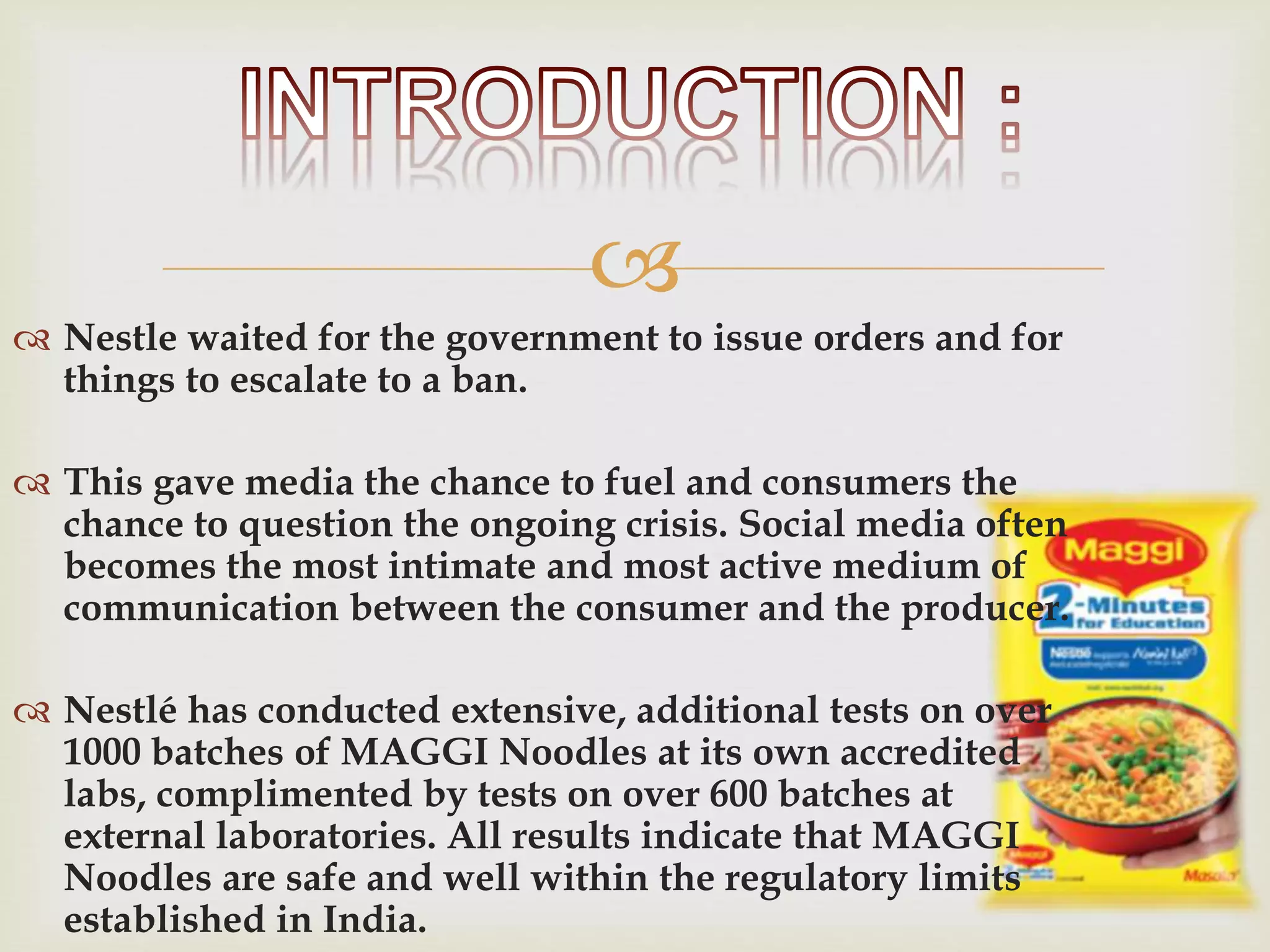 A case study on Maggi crisis | PPTX