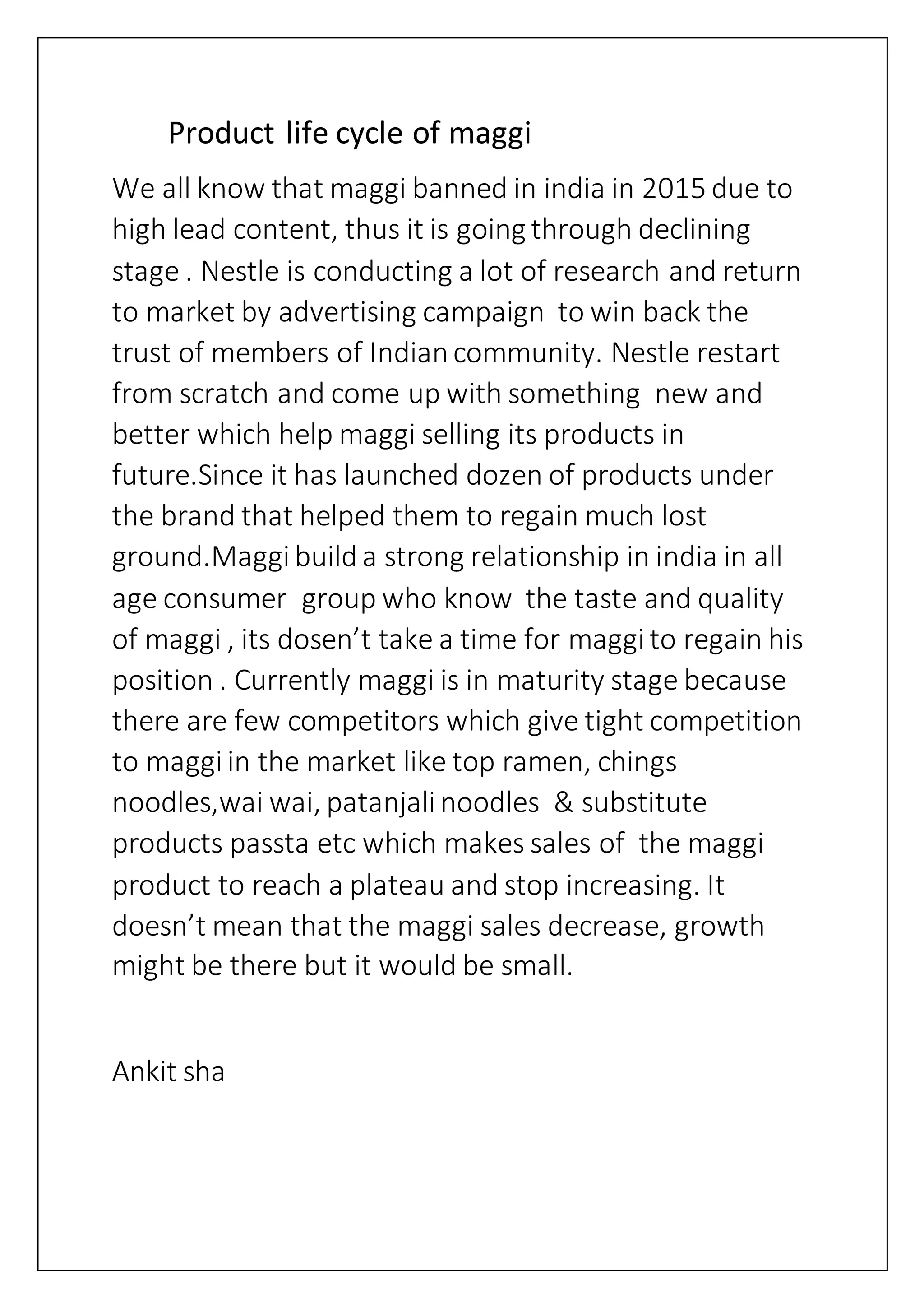 Maggi assignment | DOCX