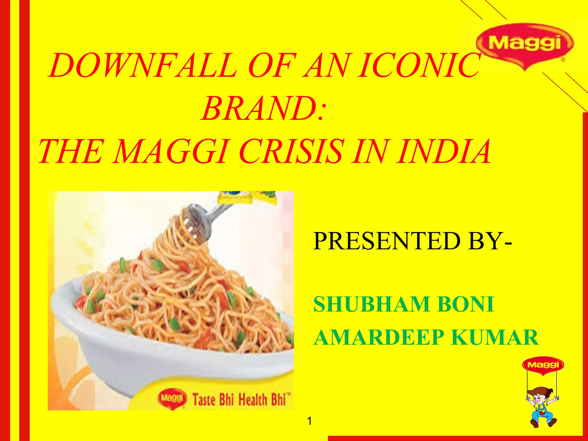 DOWNFALL OF AN ICONIC BRAND: THE MAGGI CRISIS IN INDIA | PPT