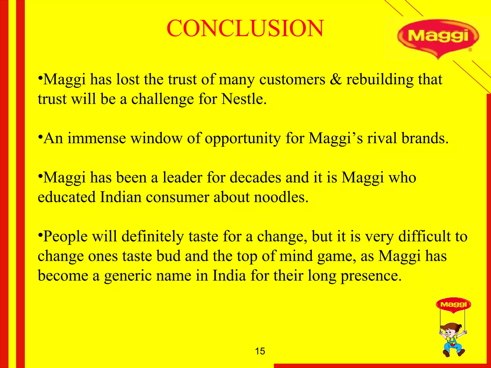 DOWNFALL OF AN ICONIC BRAND: THE MAGGI CRISIS IN INDIA | PPT