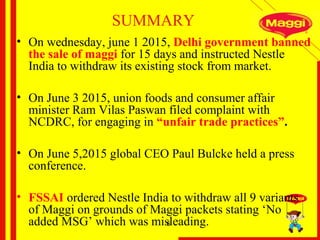 DOWNFALL OF AN ICONIC BRAND: THE MAGGI CRISIS IN INDIA | PPT