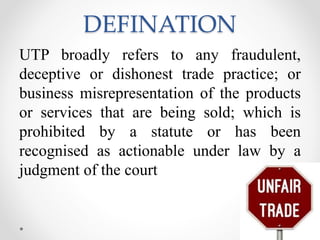Unfair Trade Practices | PPTX