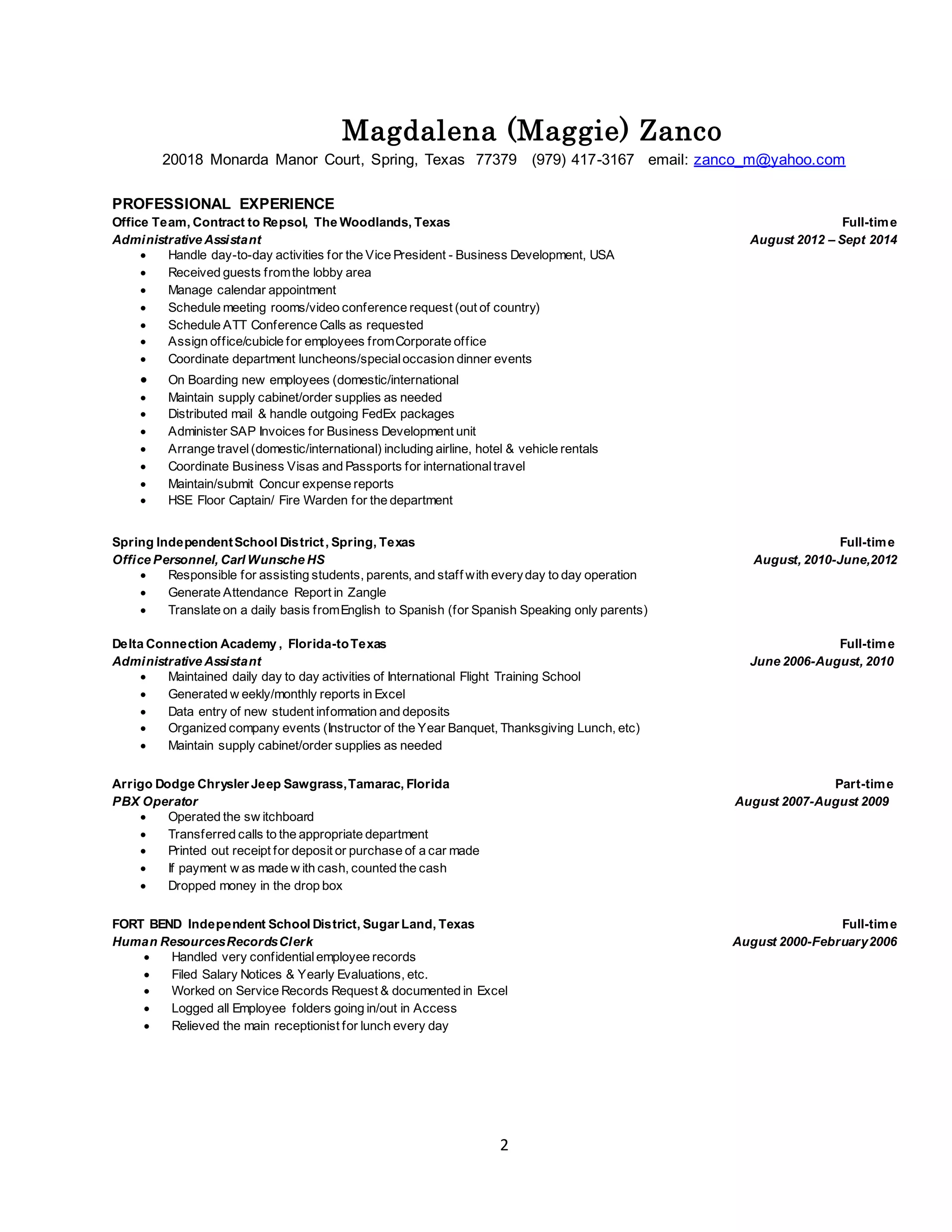 Maggie resume july 16 | DOCX