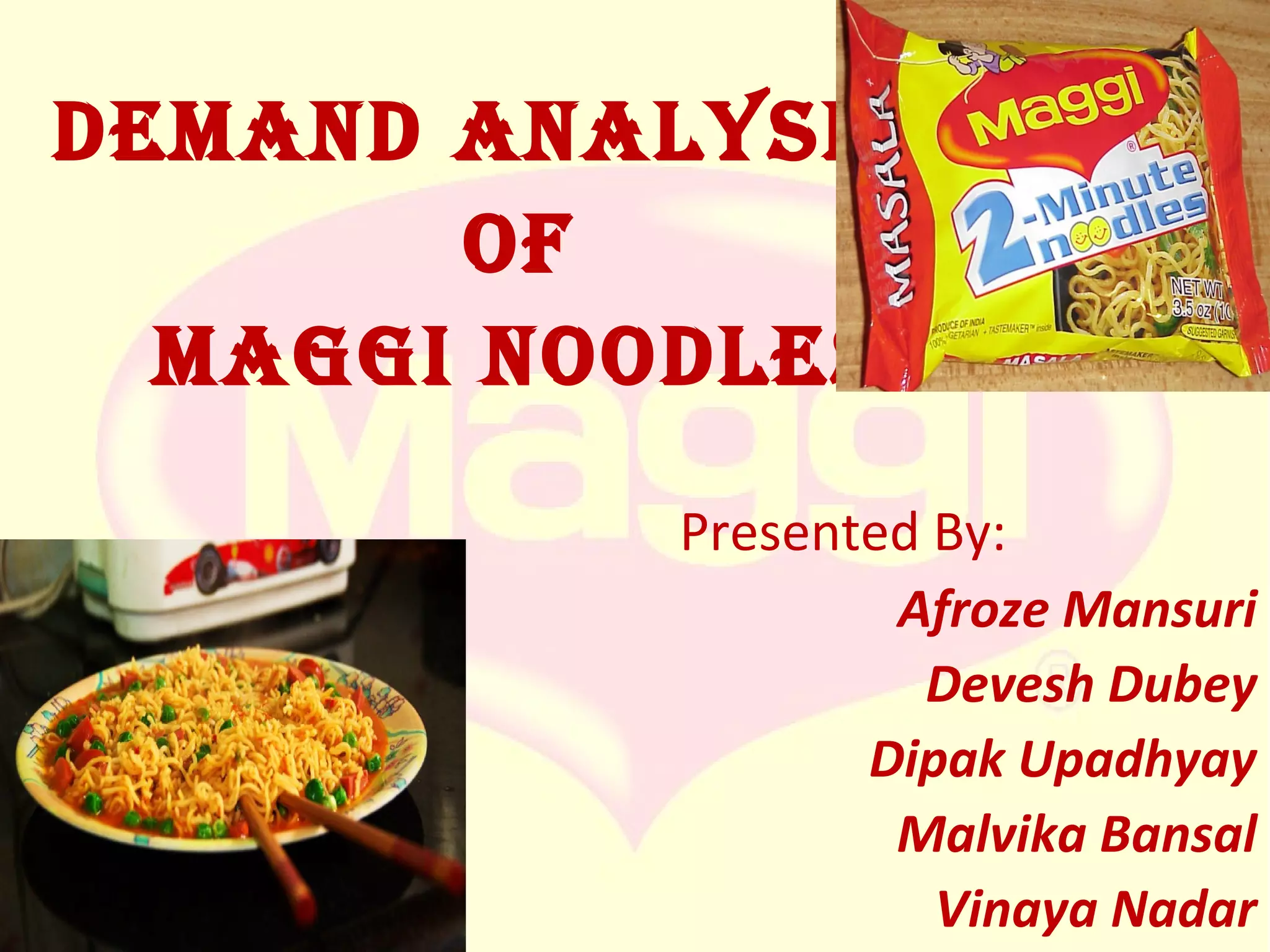 Maggi noodles : ECONOMIC SURVEY | PPT