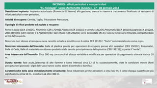 Incendio "FC Riciclaggi" di Cairo Montenotte | PDF | Indoor ...