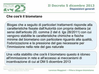 Filiera biogas - biometano . Maggioni | PPT
