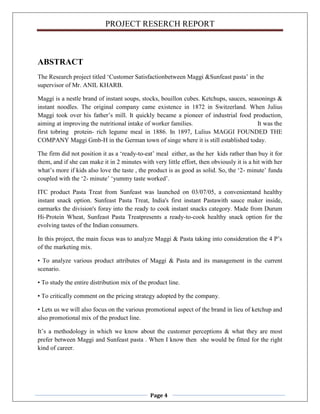 Maggi & pasta project11mba2121 | DOCX