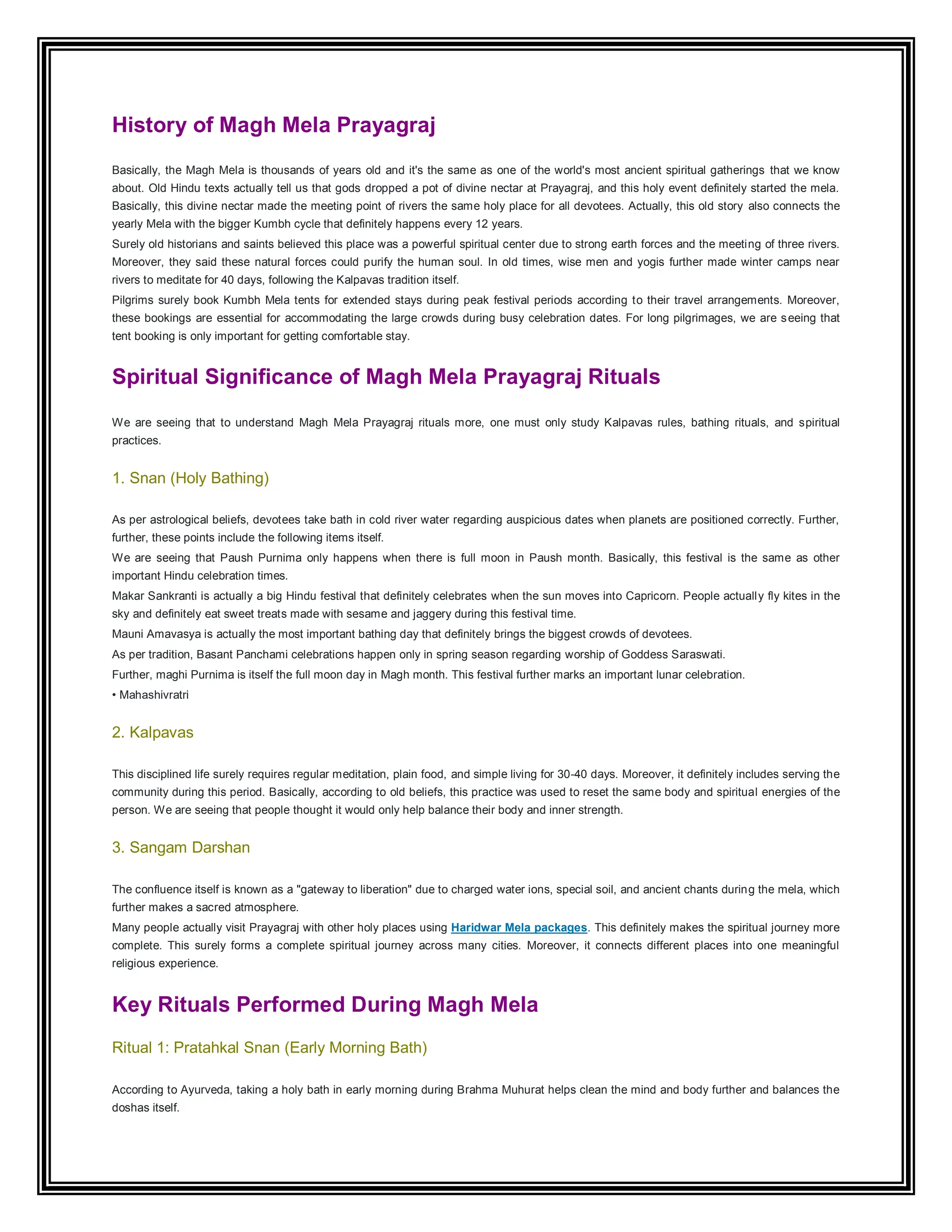 Magh Mela Prayagraj: Rituals, History & Travel Insights | PDF