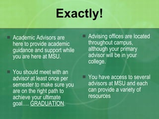 Academic Advising 101 | PPT | College Planning | College Education