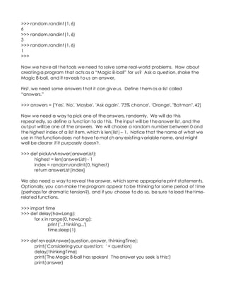 Magic 8 ball putting it all together | DOCX