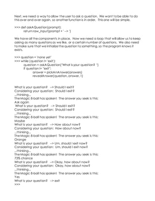 Magic 8 ball putting it all together | DOCX