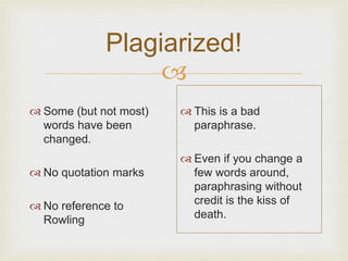 Plagiarism Examples | PPT | Fiction | Books and Literature